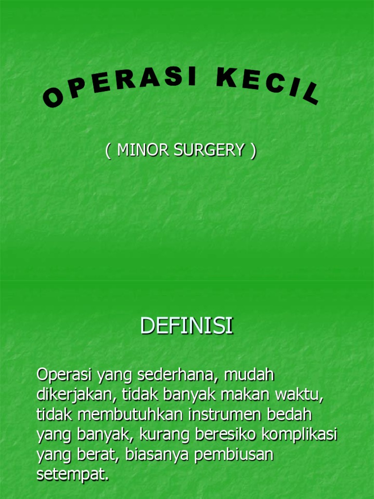 Panduan Lengkap Operasi Kecil | PDF