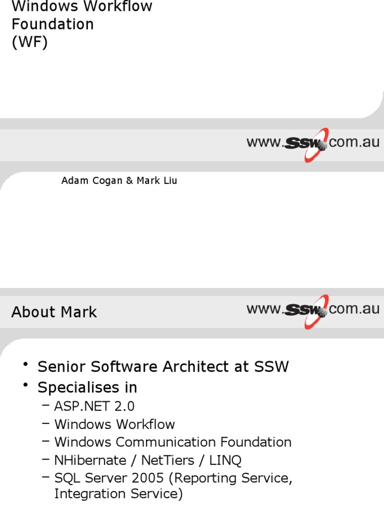 Windows Workflow Foundation (WF) | Download Free PDF | Microsoft Sql Server | .Net Framework