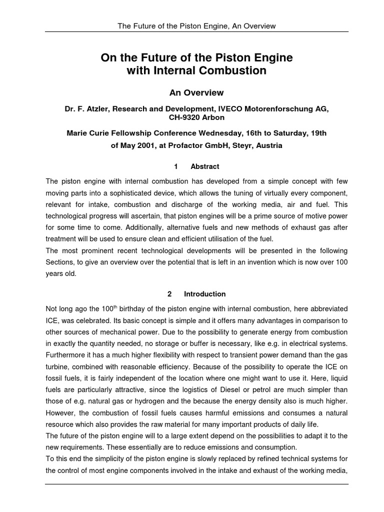 Frank Atzler PDF | PDF | Internal Combustion Engine | Fuel Injection