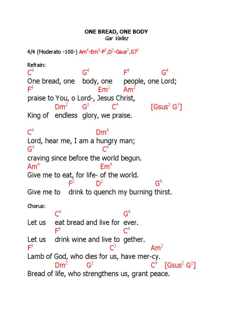 ONE BREAD (Chords) PDF | PDF
