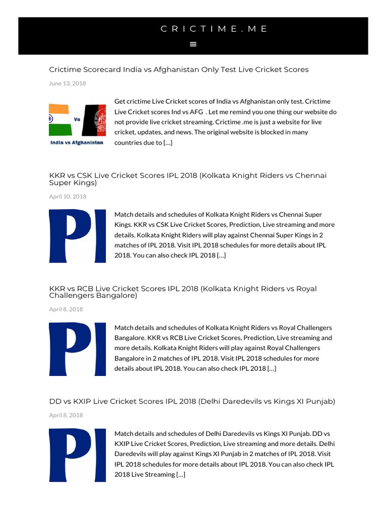 Crictime Live Cricket Streaming | PDF | Forms Of Cricket | Teams