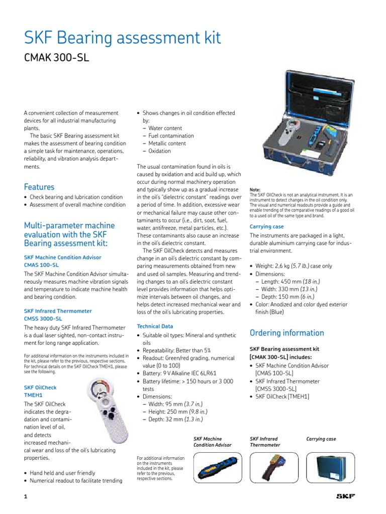 Bearing Assessment Kit | PDF | Bearing (Mechanical) | Materials