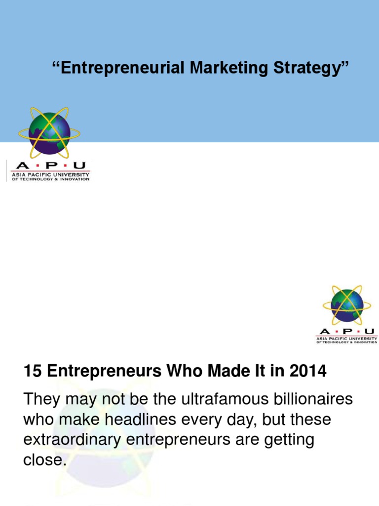 CRI Lecture 11 Entrepreneurial - Marketing - Strategy | PDF | Marketing ...