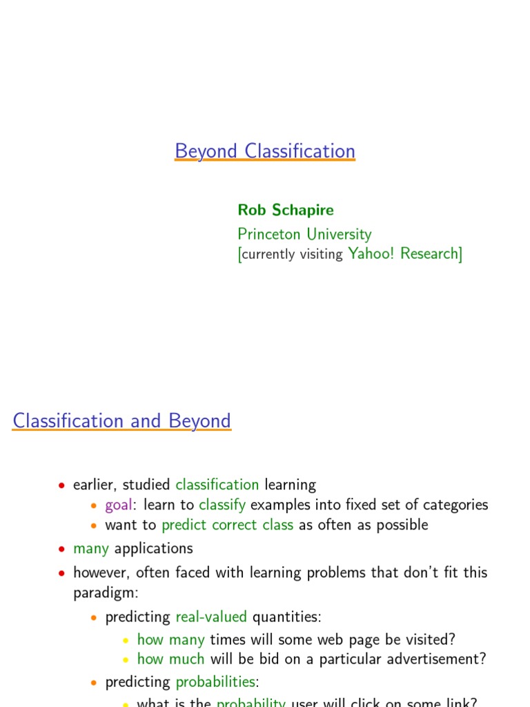 Beyond Classification Beyond Classification Beyond Classification Beyond Classification | PDF ...
