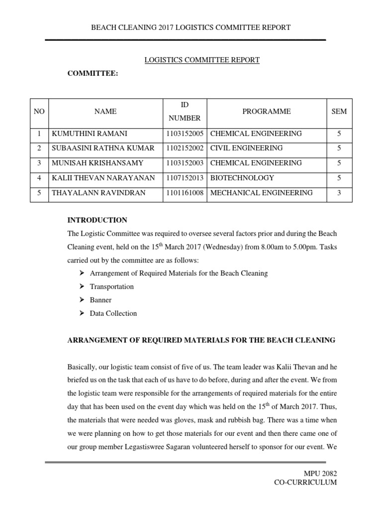 Logistics Team Report | PDF | Indemnity | Risk