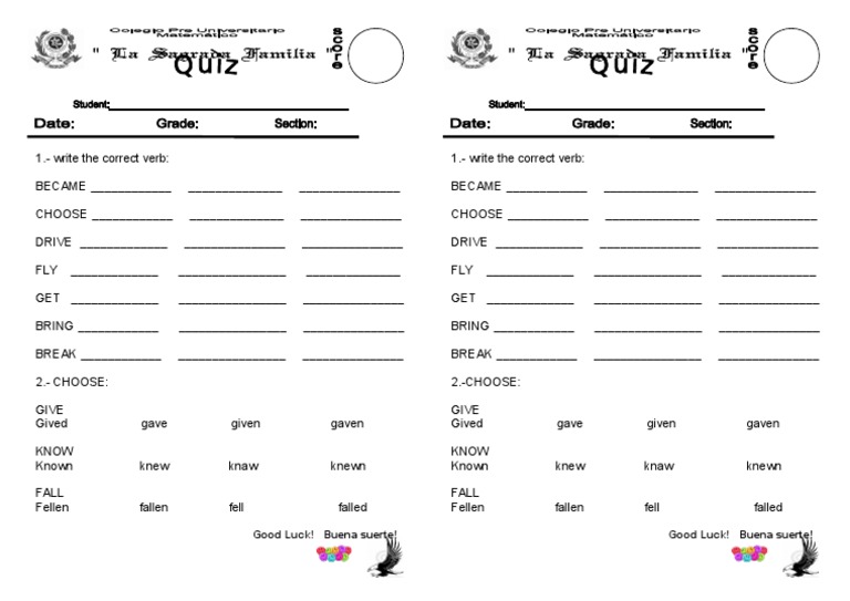 Quiz Verbs 2018 | PDF