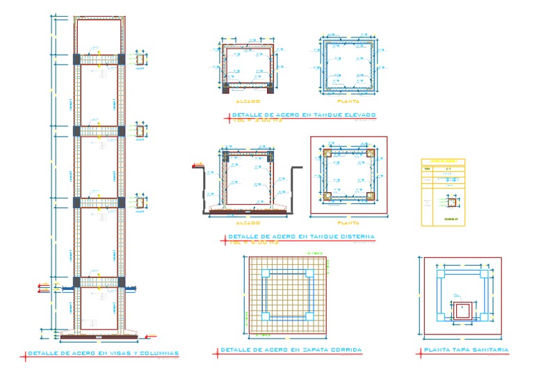Plano Estructuras Tanque Elevado | PDF
