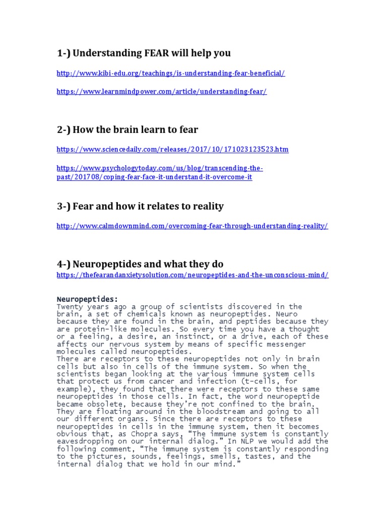 Understanding The Nature of Fear | PDF | Neuropeptide | Immune System