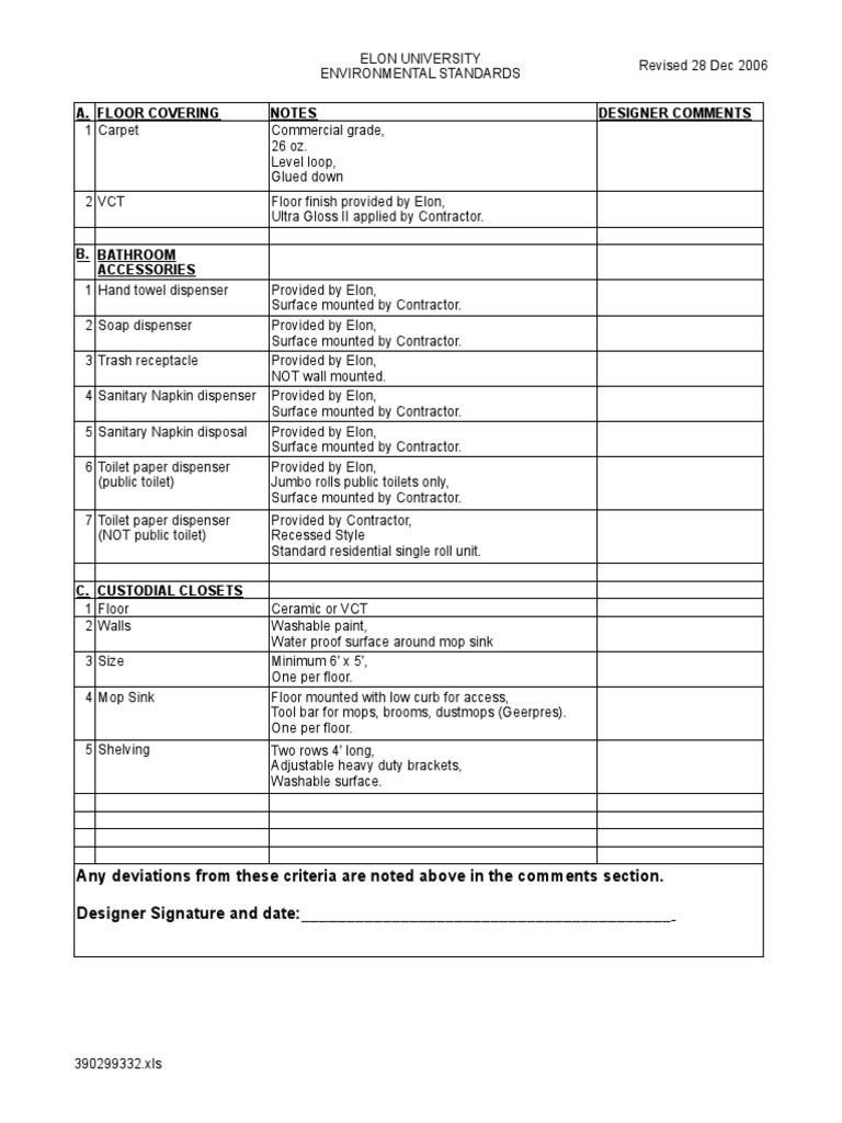 A. Floor Covering Notes Designer Comments | PDF