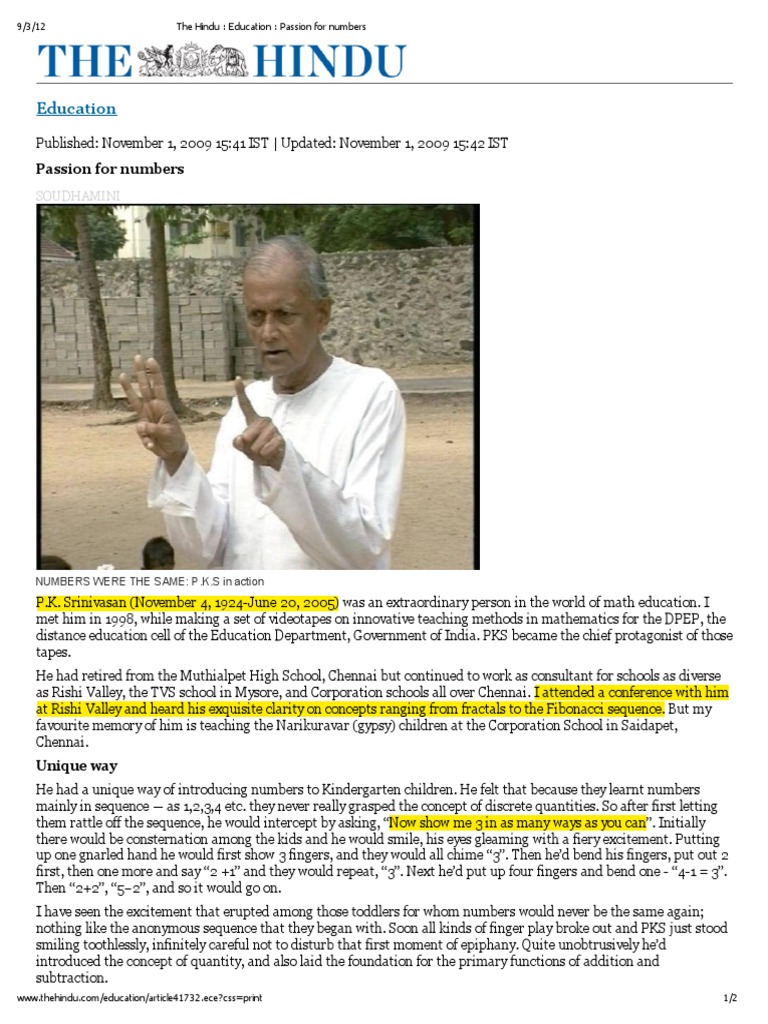 Pks-Passion-Maths - 2 - P K Srinivasan Math Teacher | PDF | Teaching ...