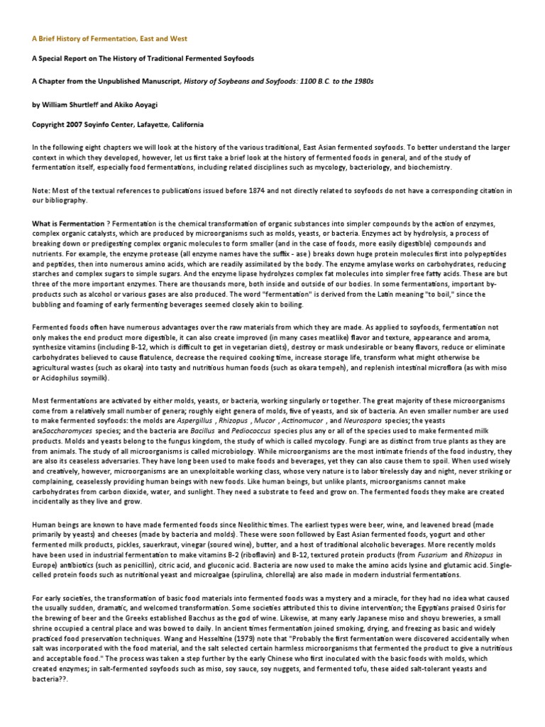 A Brief History of Fermentation | PDF | Fermentation | Louis Pasteur