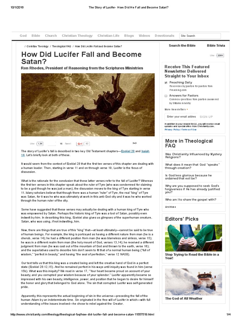 The Story of Lucifer - How Did He Fall and Become Satan | PDF | Lucifer ...