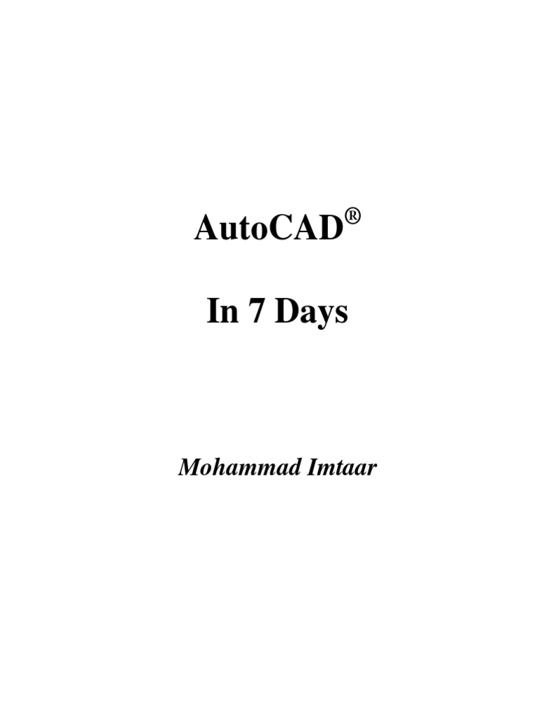 AutoCAD in 7 Days - Sample | PDF | Auto Cad | Coordinate System