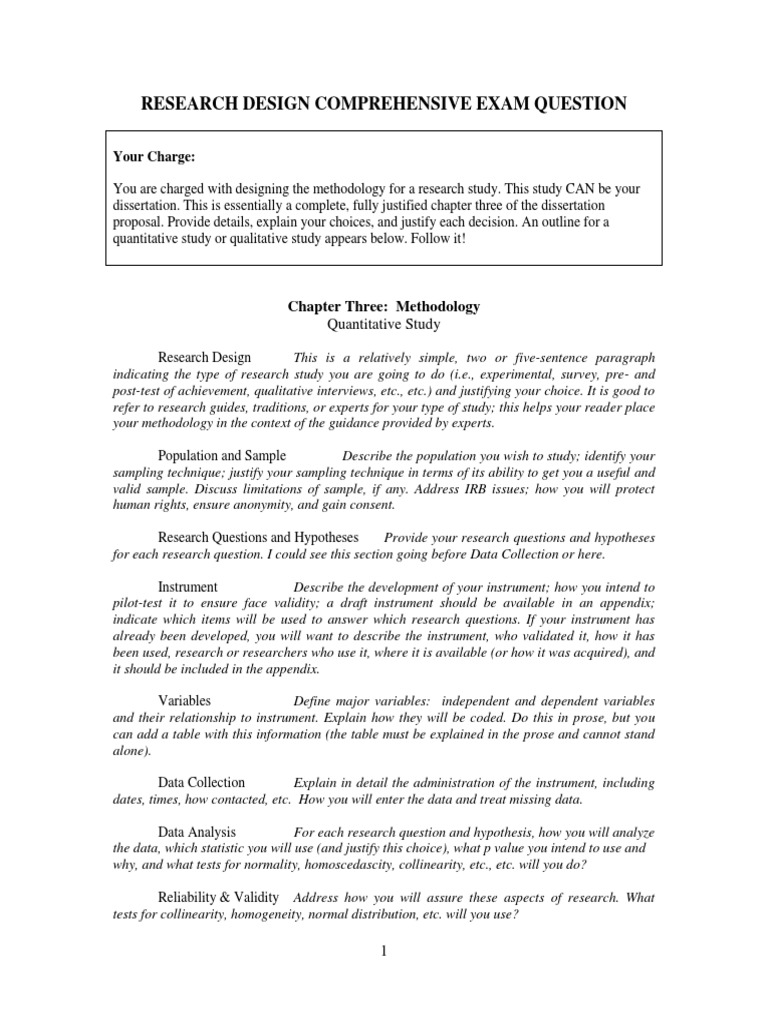 Research Design Comprehensive Exam Question | PDF | Research Design ...