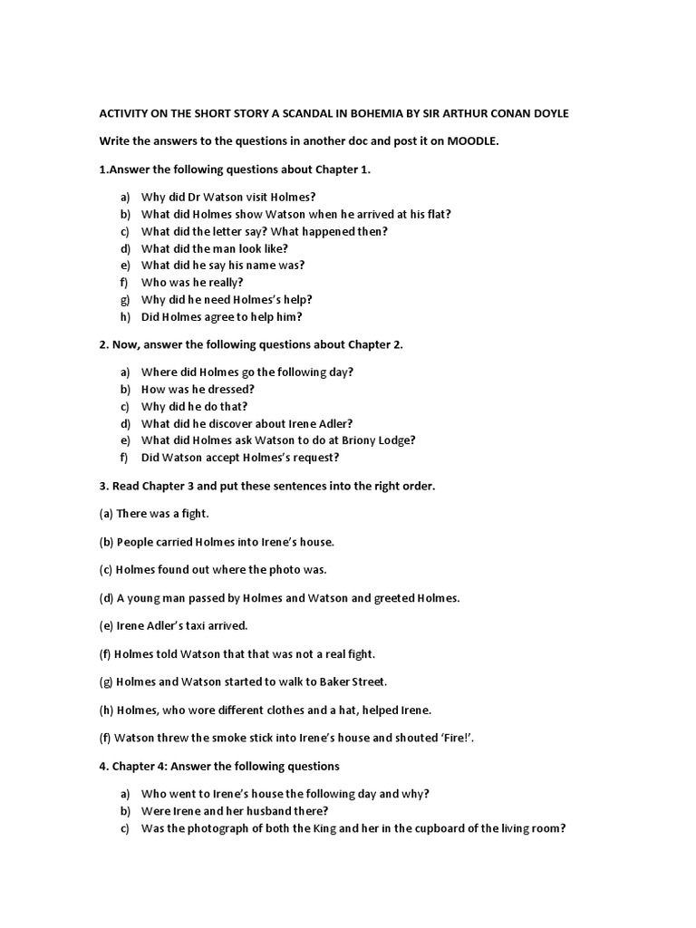 Activity On Scandal in Bohemia | PDF