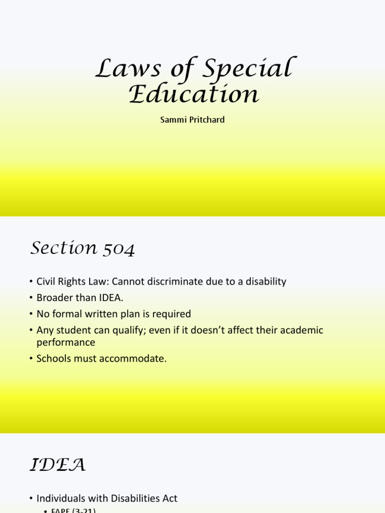 Laws of Special Education | PDF