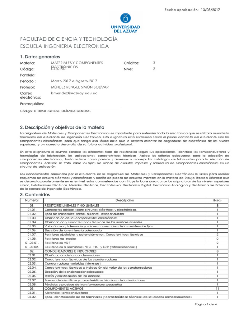 Reporte Silabo Web | PDF | Resistor | Placa de circuito impreso