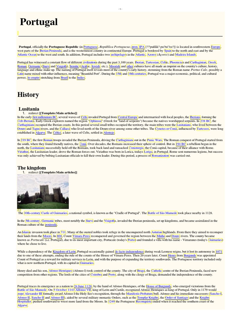 Portugal History | PDF | Portugal