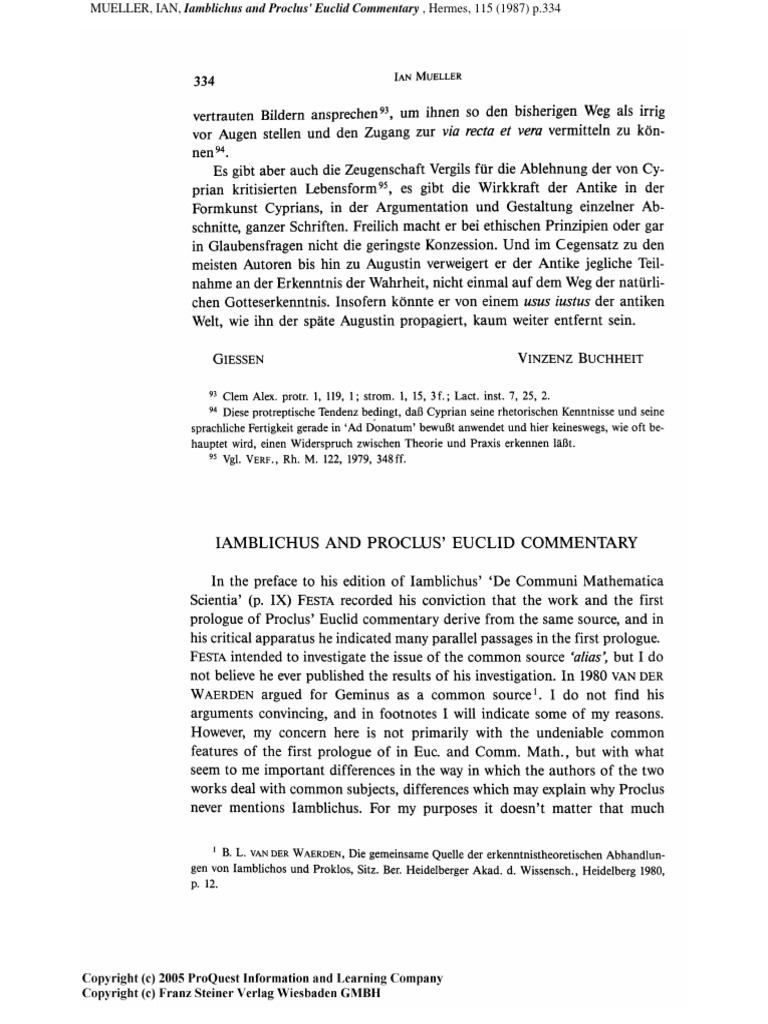 Proclus' Commentary on Euclid | PDF
