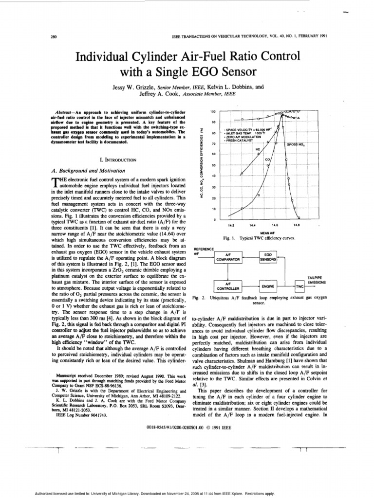Individual Cylinder Air-Fuel Ratio Control With A Single EGO Sensor ...