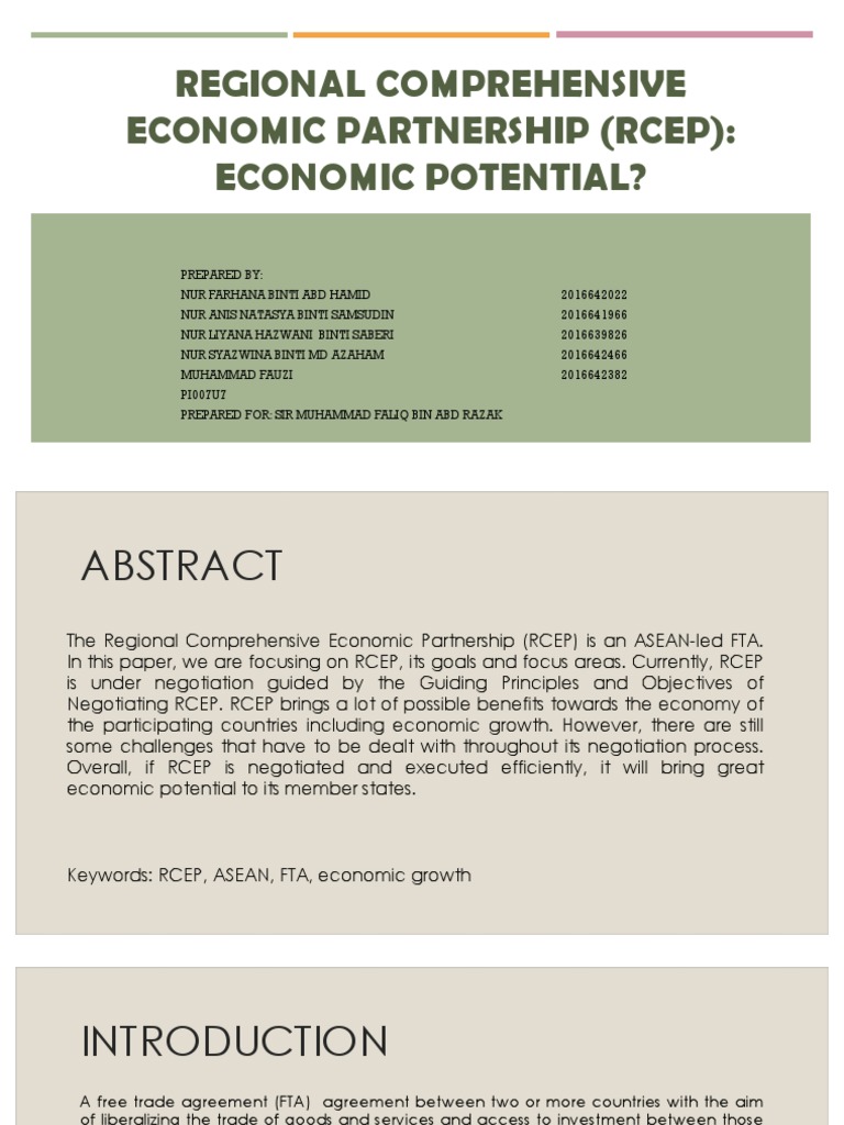 Rcep Presentation | PDF | Association Of Southeast Asian Nations ...
