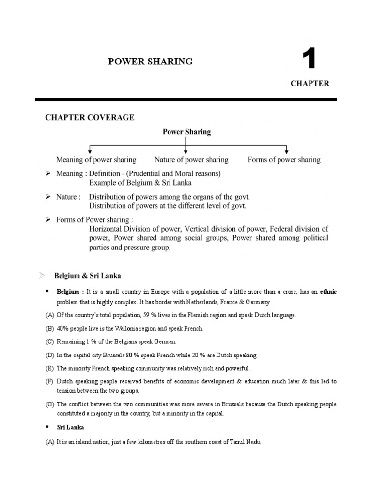 Chapter-1 - Power Sharing | PDF | Sri Lanka | Belgium