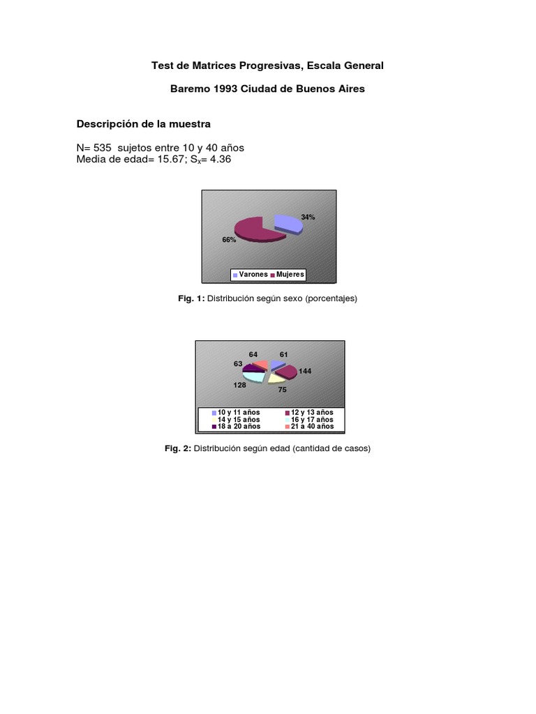 Baremo 1993 Test Raven Escala General | PDF | Análisis estadístico ...