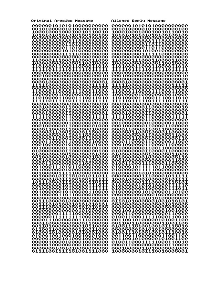 Arecibo Message and Reply | PDF | Discrete Mathematics | Telecommunications