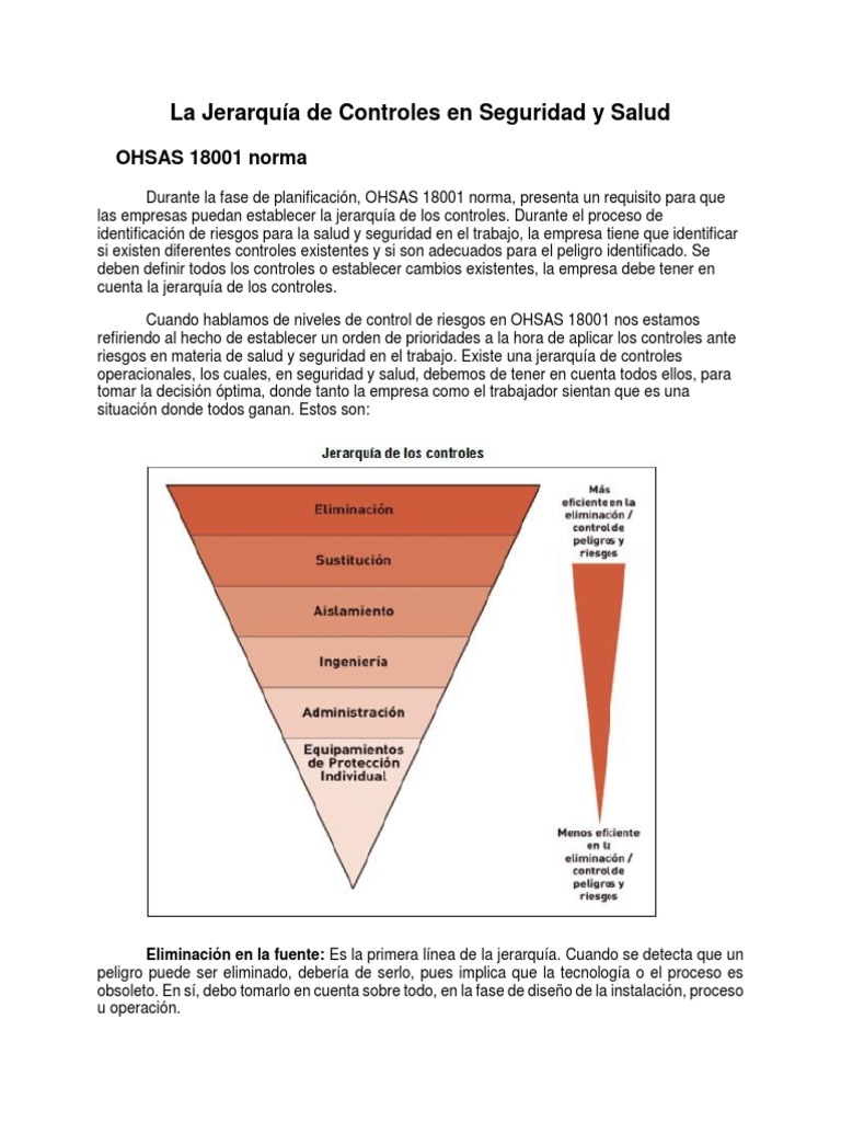 La Jerarquía de Controles en Seguridad y Salud | PDF | Science ...