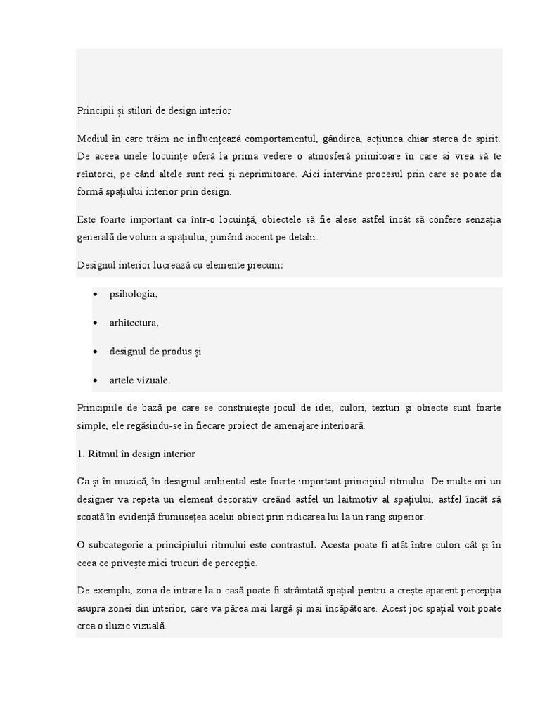 Designul Hotelier - Principii Si Stiluri | PDF