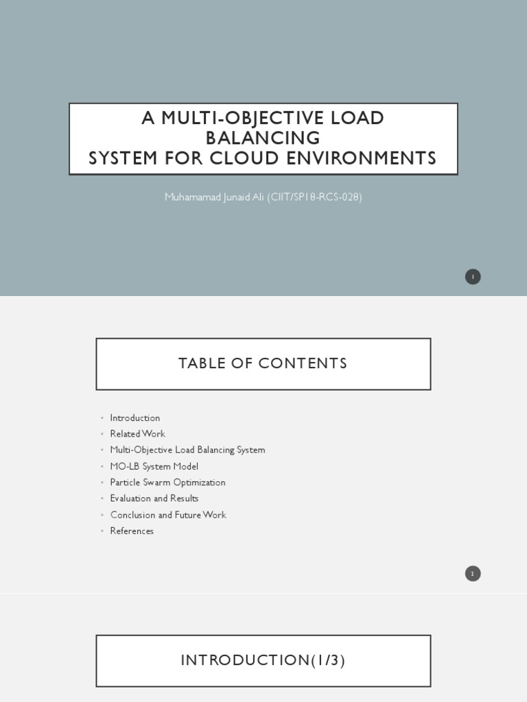 A Multi-Objective Load Balancing | PDF | Software As A Service | Cloud Computing