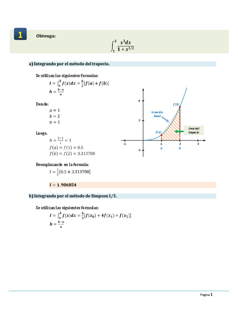 Metodo de Trapesio y Simpson | PDF | Enseñanza de matemática | Análisis matemático