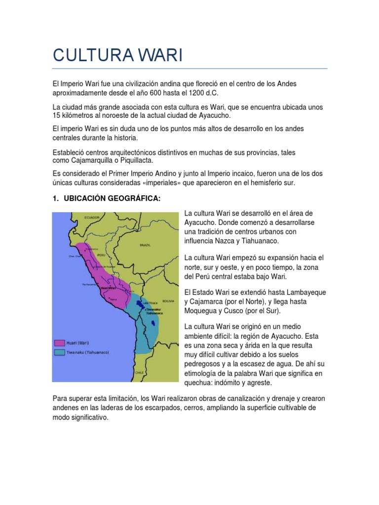Cultura Wari | PDF | Imperio Inca | Andes