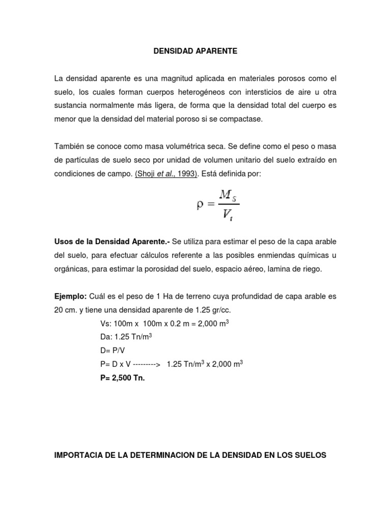 Conceptos clave sobre la densidad aparente y densidad real de los ...