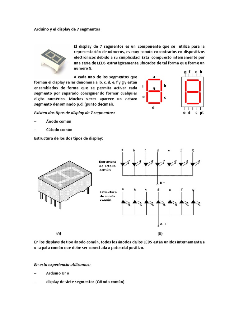 Arduino y El Display de 7 Segmentos | PDF | Bienes manufacturados | Ingeniería Informática