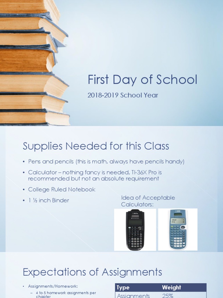 First Day of School - Presentation | PDF