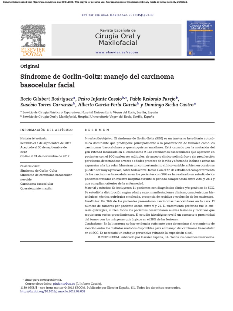 Sindrome de Gorlin Goltz | PDF | Cáncer | Genética