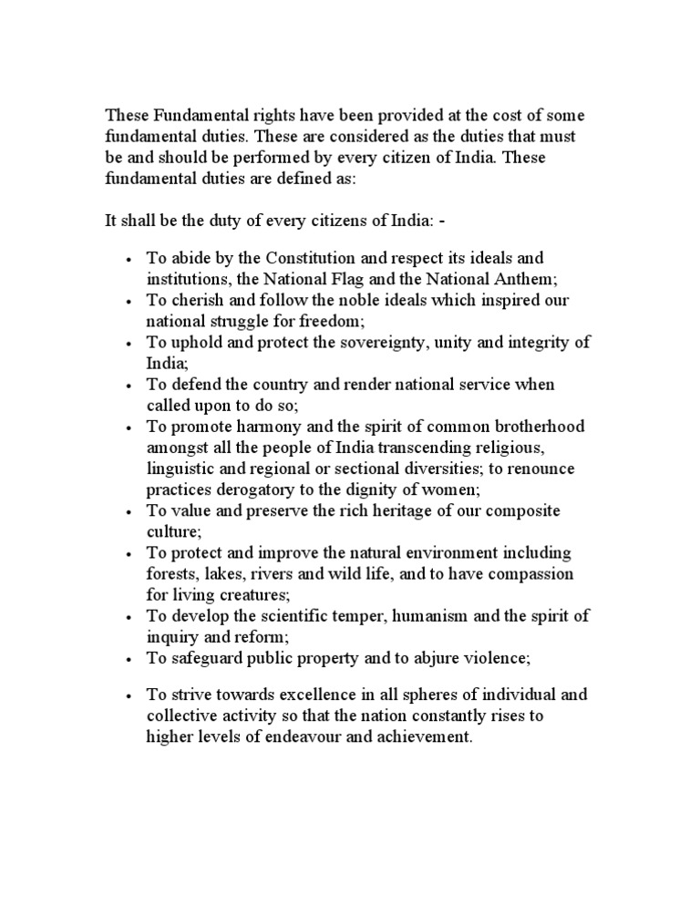 Fundamental Duties | PDF