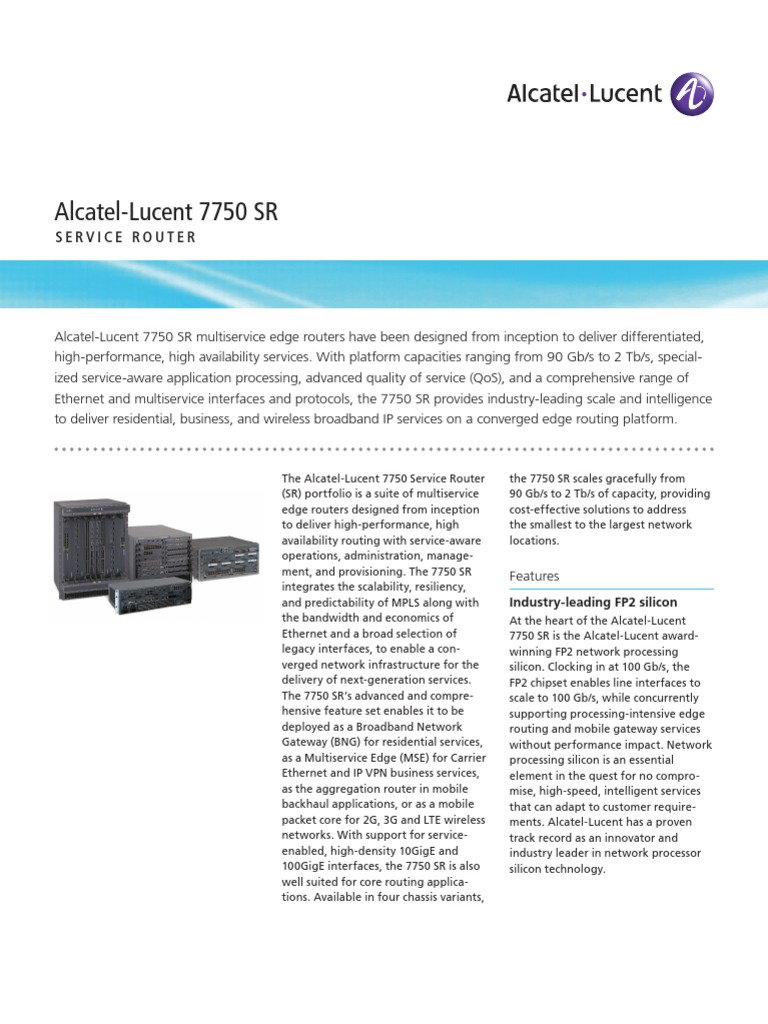 7750 Datasheet PDF | PDF | Router (Computing) | Quality Of Service