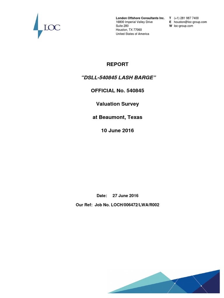Loc Survey Report | PDF | Shipping | Water Transport