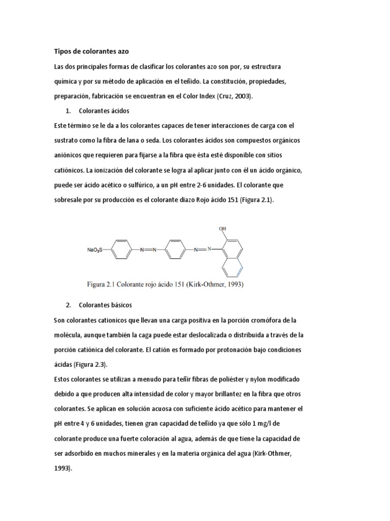 Colorantes Azo | PDF | Ácido | Sustancias químicas