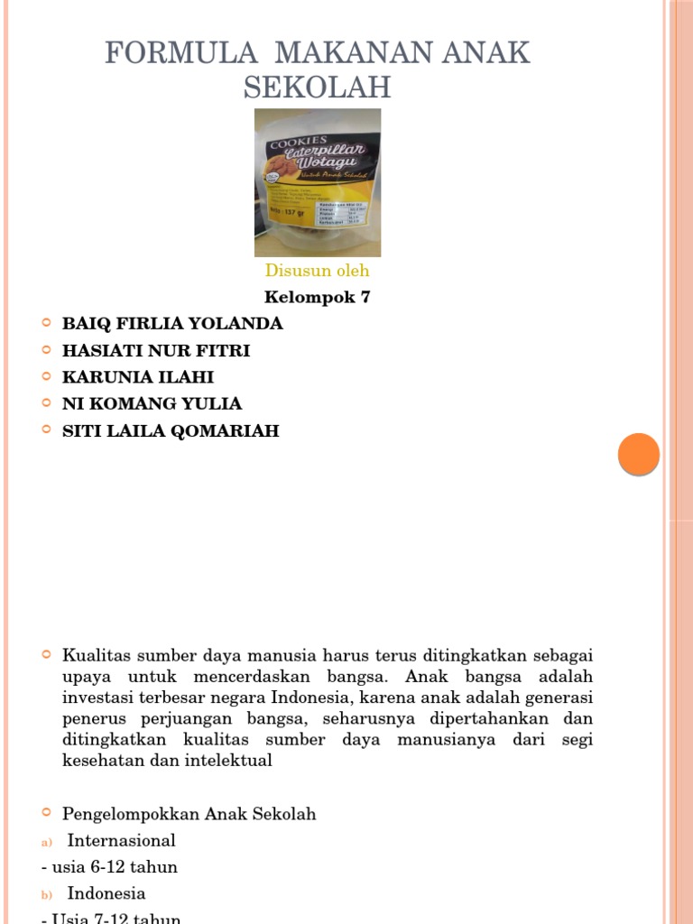 Formula Makanan Anak Sekolah Edit | PDF | Kesehatan Holistik