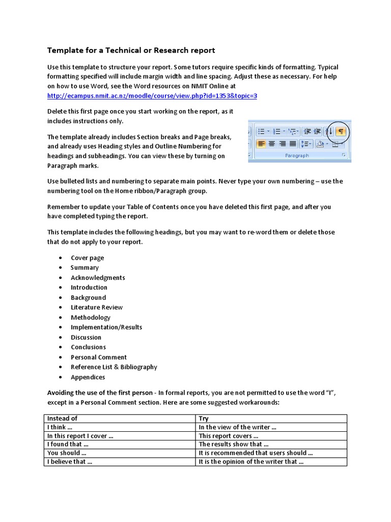 Formal Report Template | Download Free PDF | Citation | Communication