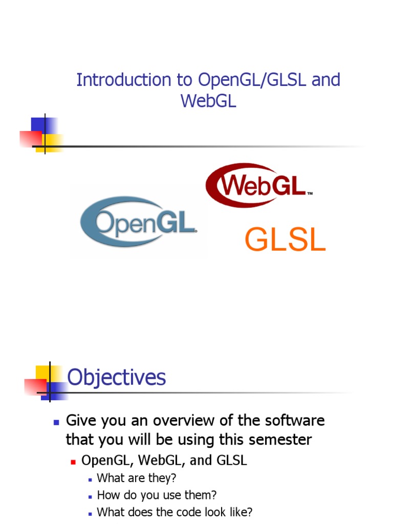 Introduction To Openglglsl And Webgl Pdf Shader Web Gl