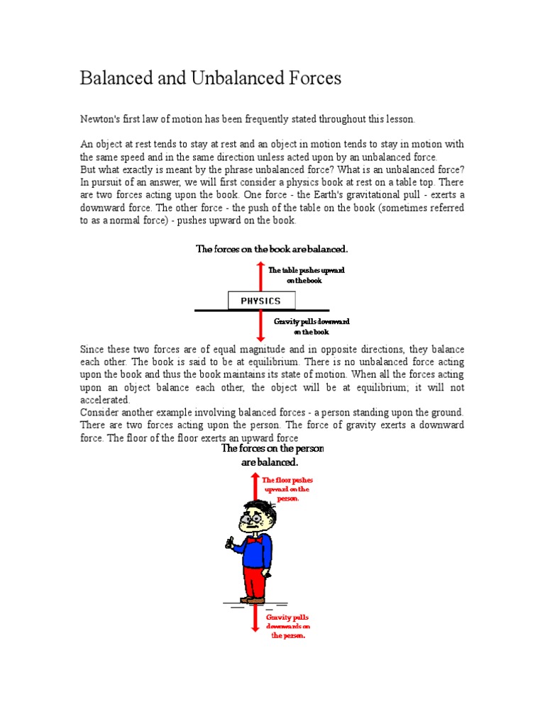 Balanced and Unbalanced Forces | PDF | Force | Quantity