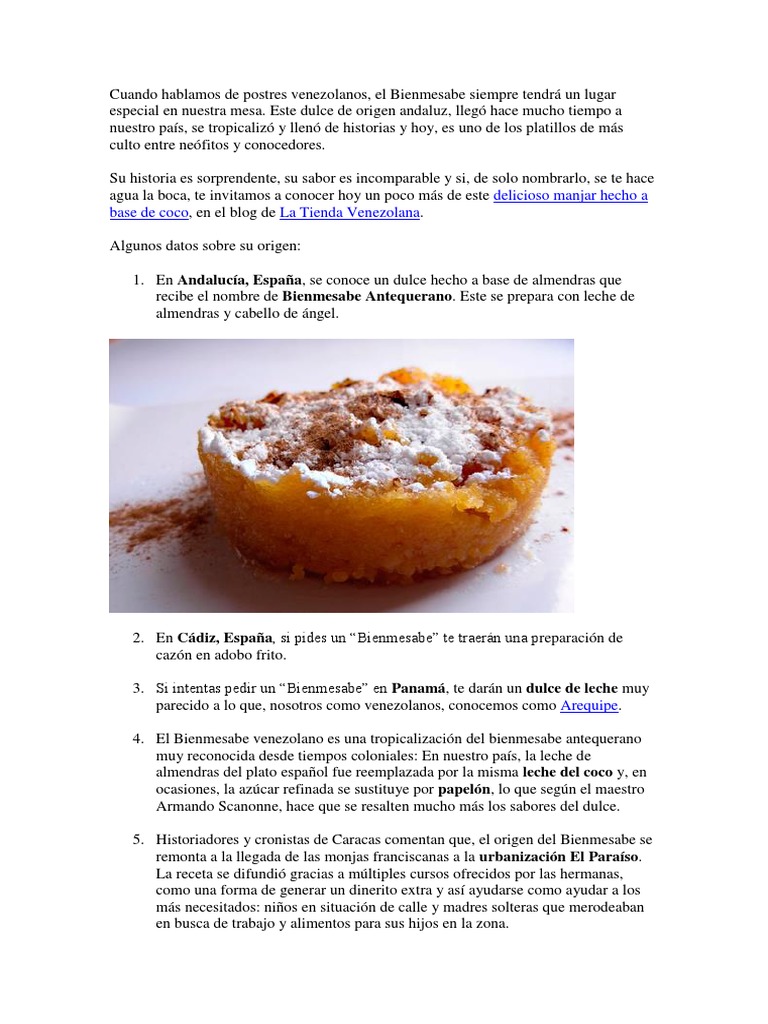 Recetas Dulce Bienmesabe | PDF | Alimentos | Cocina