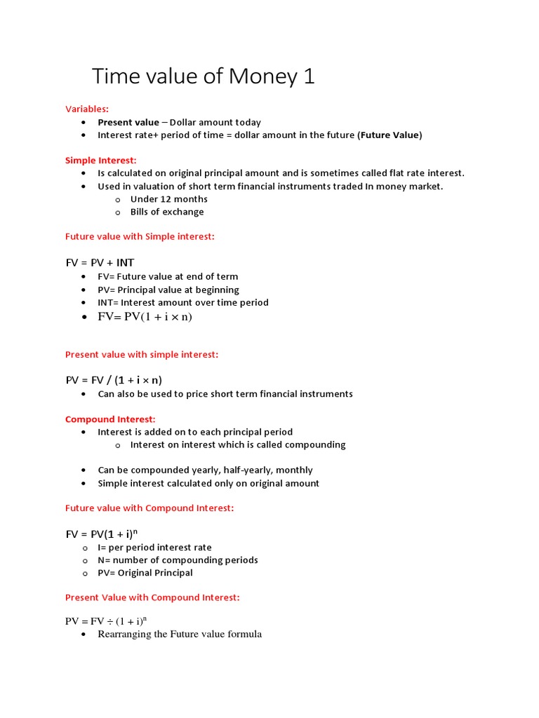 Time Value of Money Basics | PDF