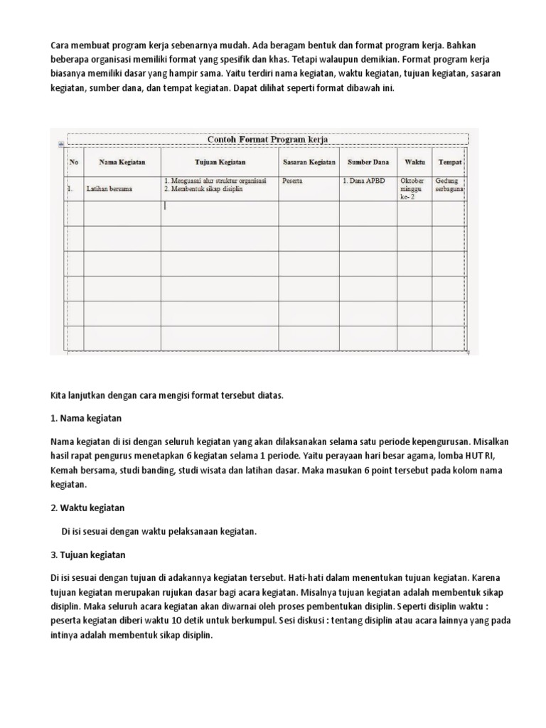 Cara Membuat Program Kerja Sebenarnya Mudah | PDF
