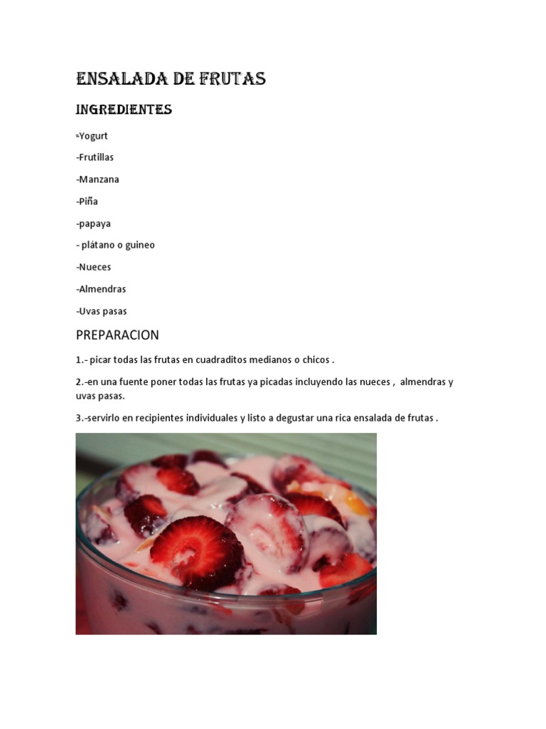 Ensalada de Frutas