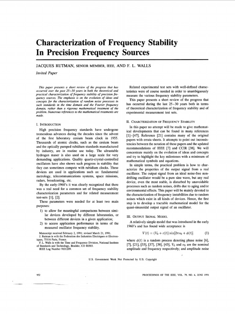 Characterization of Frequency Stability in Precision Frequency Sources ...